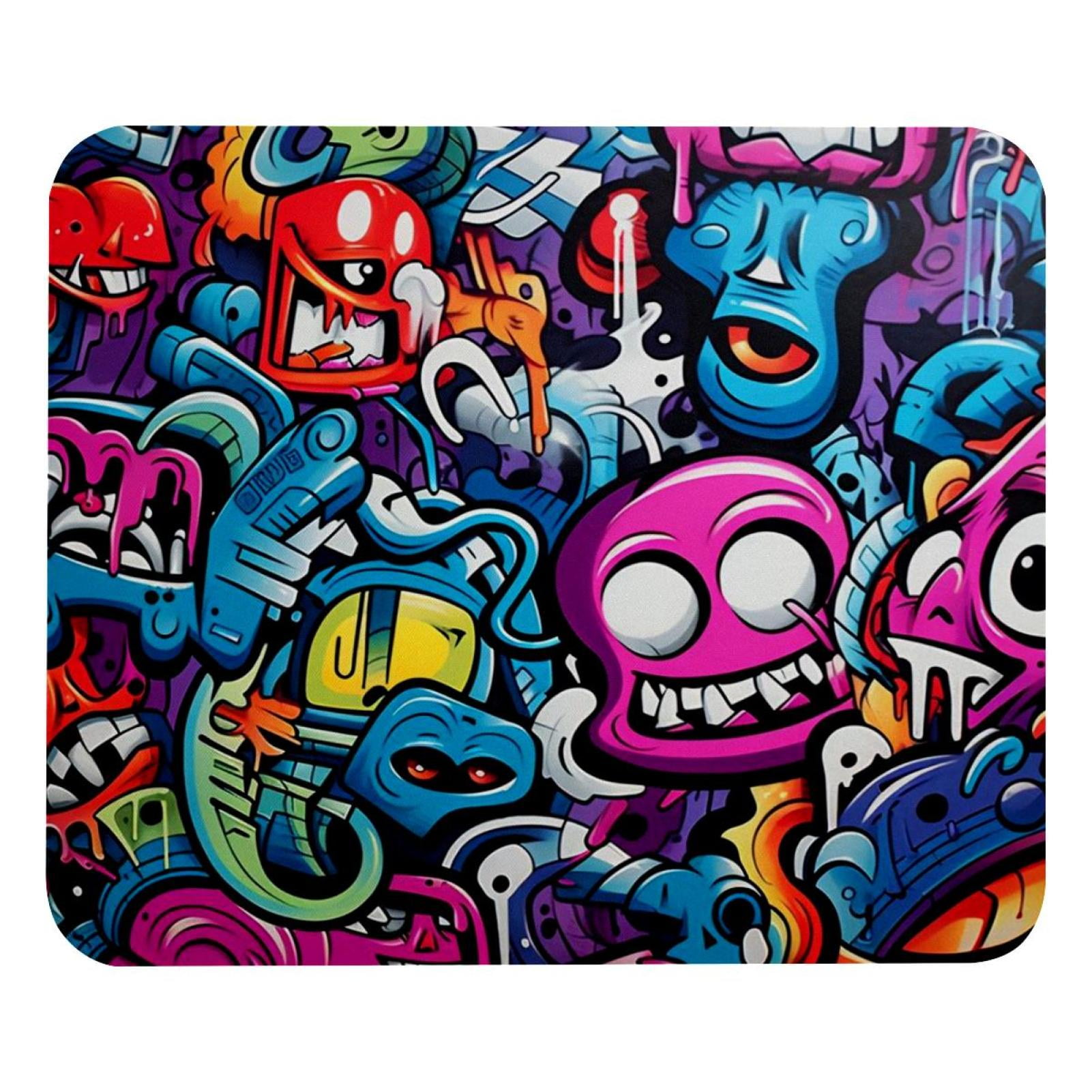 Desk Mat Cartoon Graffiti, Small Desk Pad, Gaming Mouse Pad, Mousepad ...