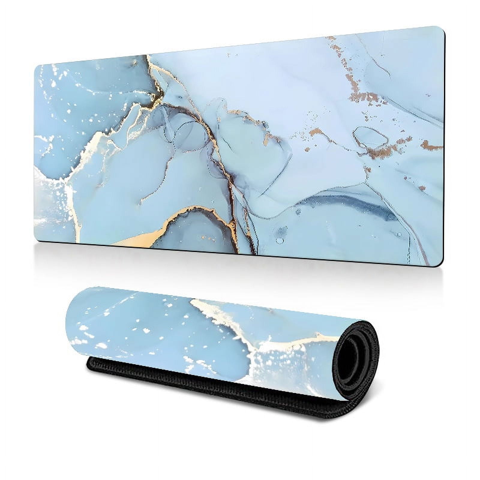 Desk Mat Desktop Marble Mouse Pad, Rubber Desk Pad for Keyboard and ...