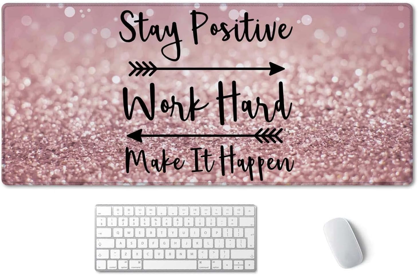 Desk Mat, Extended Gaming Mouse Pad 35.5x15.7 in Stay Positive Work Hard and Make It Happen ...