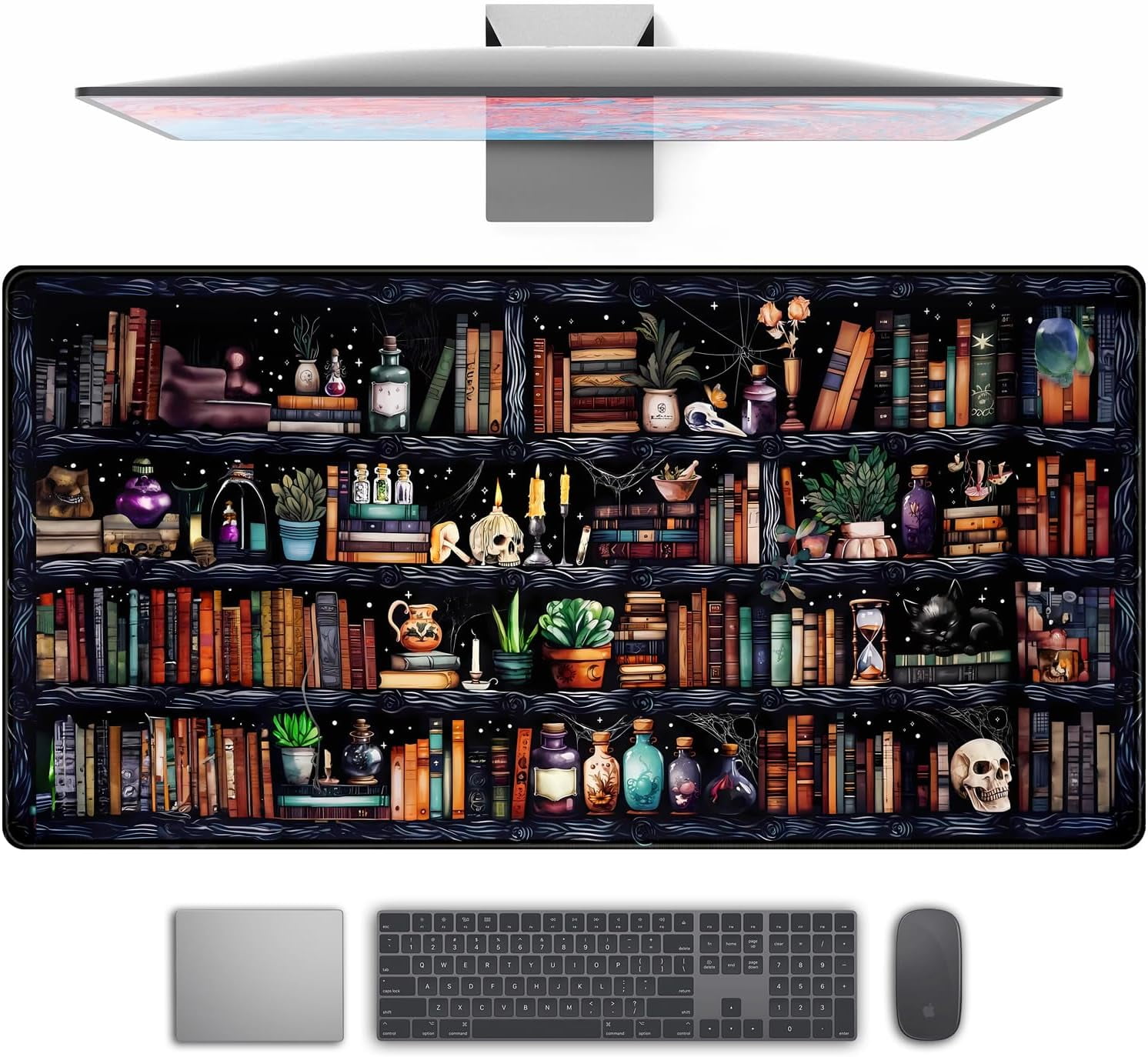 Desk Mat Forest Library Book Mouse Pad Big Desk Pad XXL Extended Gaming ...