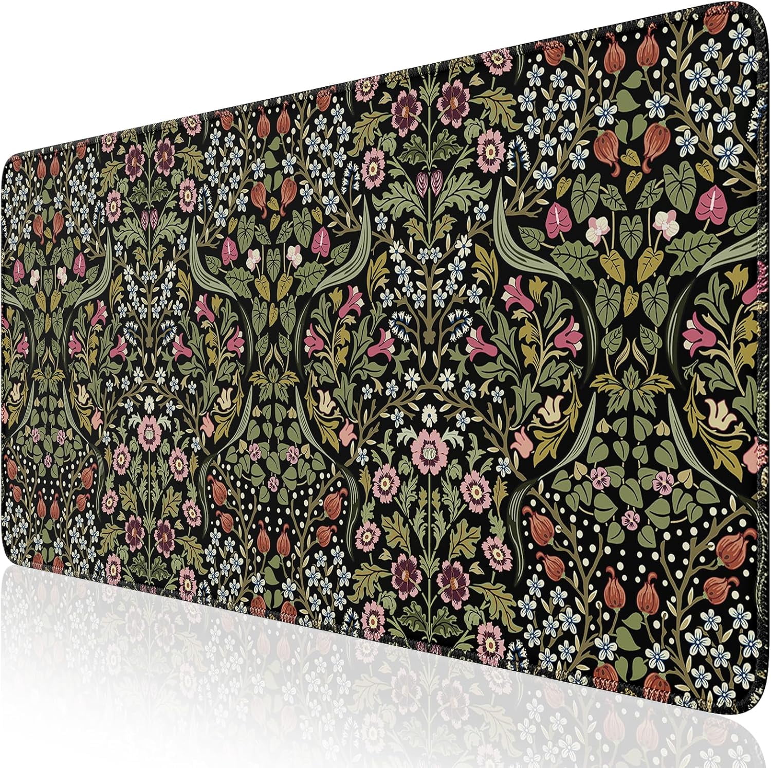 Desk Mat for Keyboard and Mouse, Floral Desk Matt for Desktop, Non-Slip ...