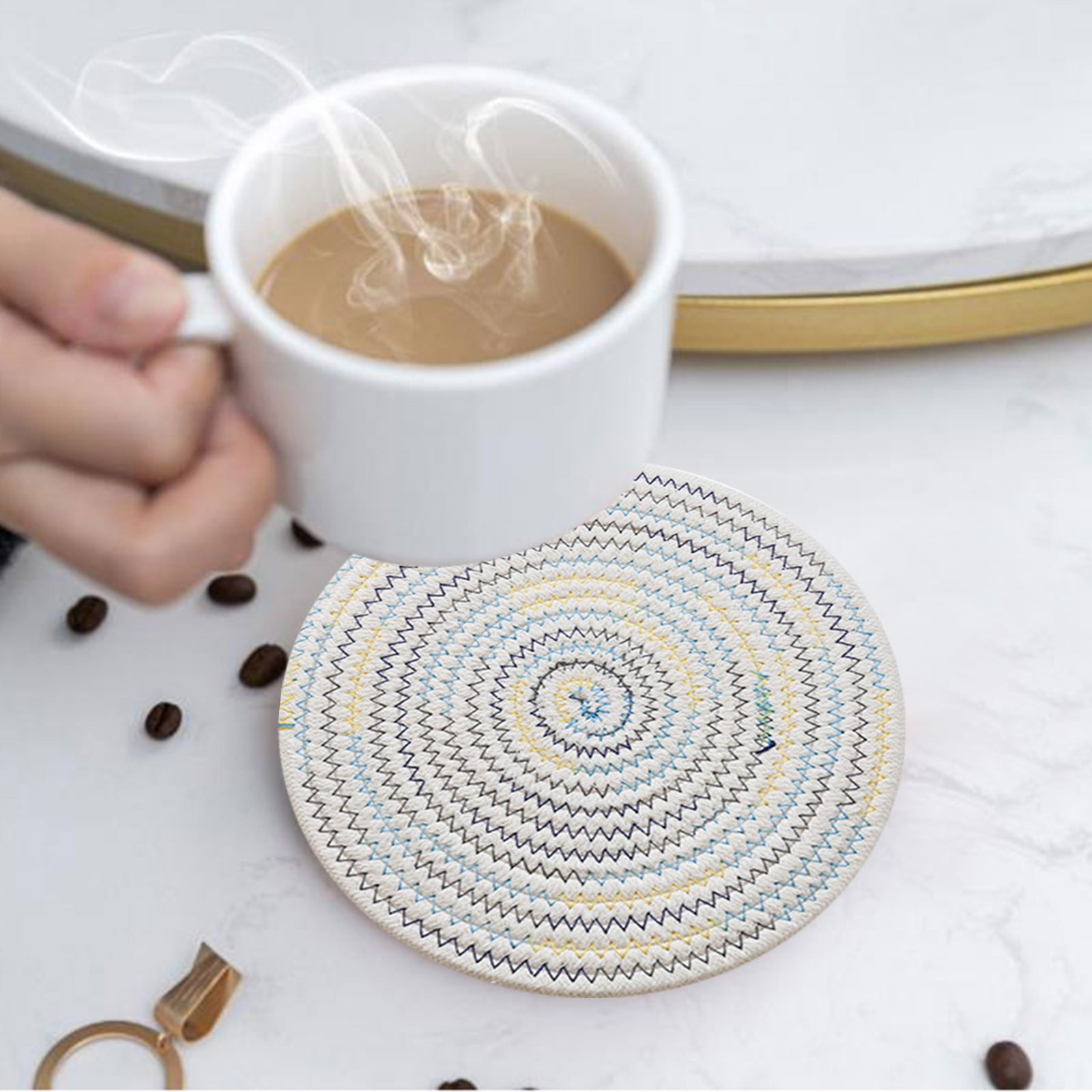 Desk Mat, Kitchen Holders Trivets Cotton Thread Weave Hot Pot Holders ...