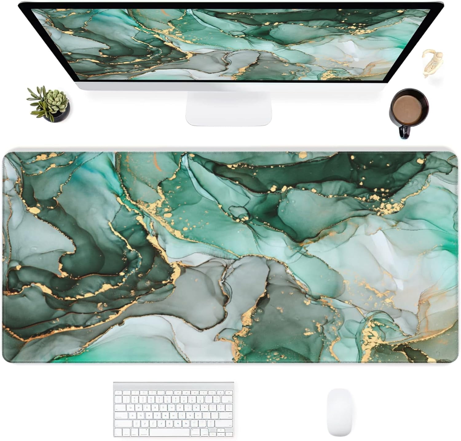 Desk Mat,Luxury Abstract Fluid Art Extended Gaming Mouse Pad for Office ...