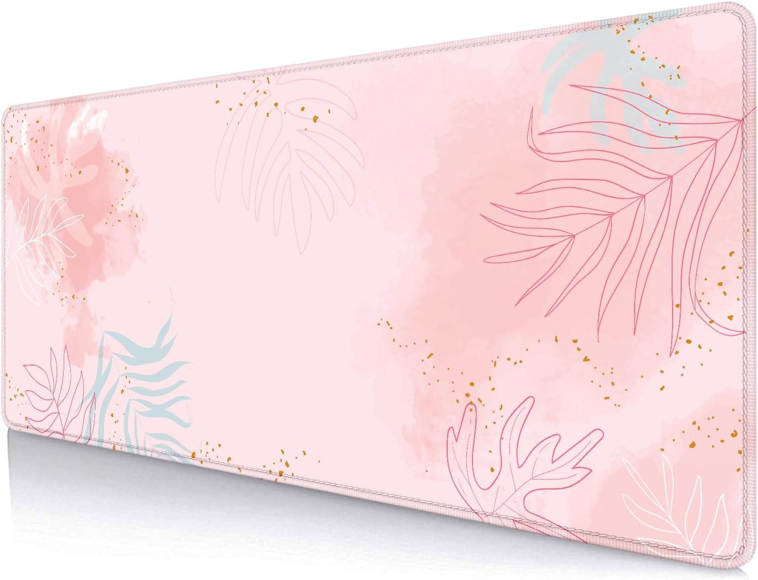 Desk Mat XL Gaming Mouse Pad, Abstract Pink Boho Pastel Painting ...