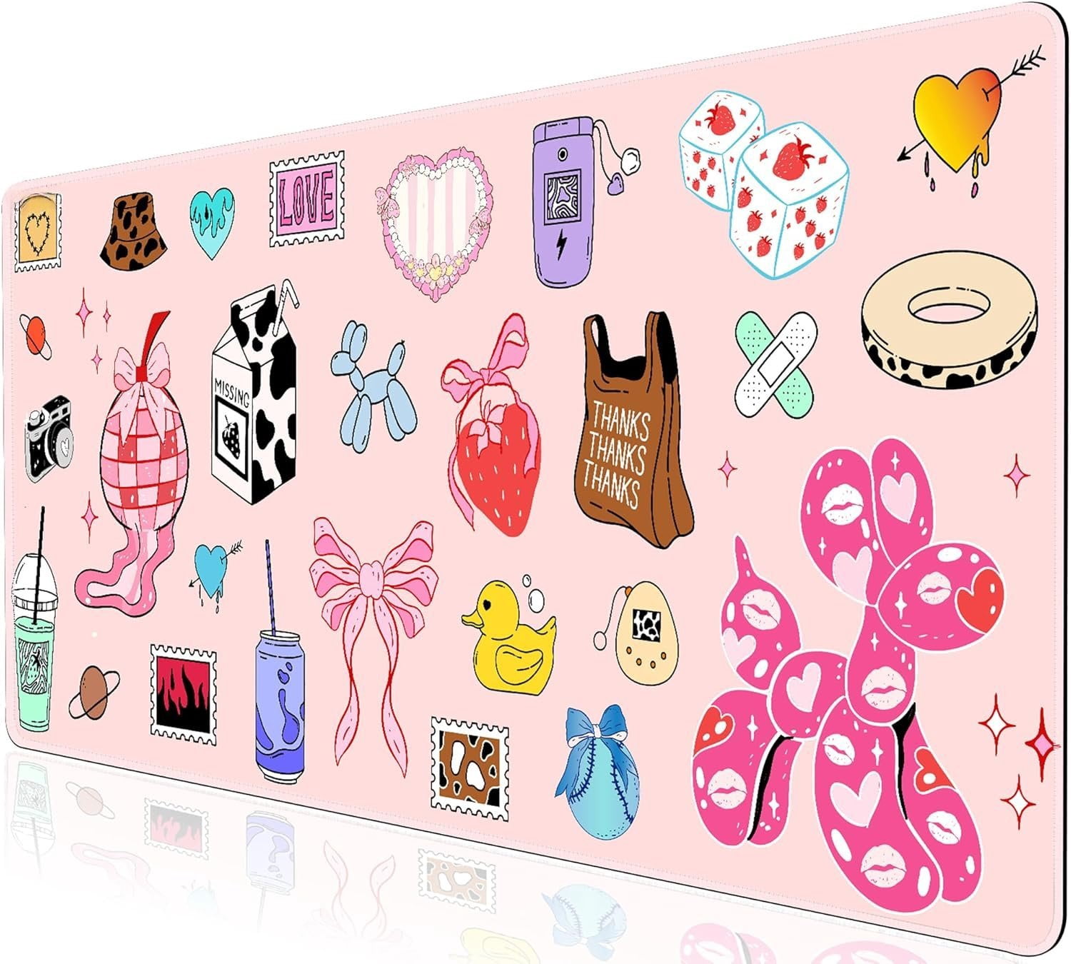 Desk Mat for Keyboard and ,Cute XXL Large Pad,35.4x15.7in Non-Slip ...