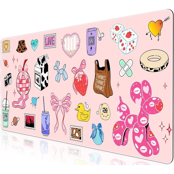 Desk Mat for Keyboard and ,Cute XXL Large Pad,35.4x15.7in Non-Slip ...