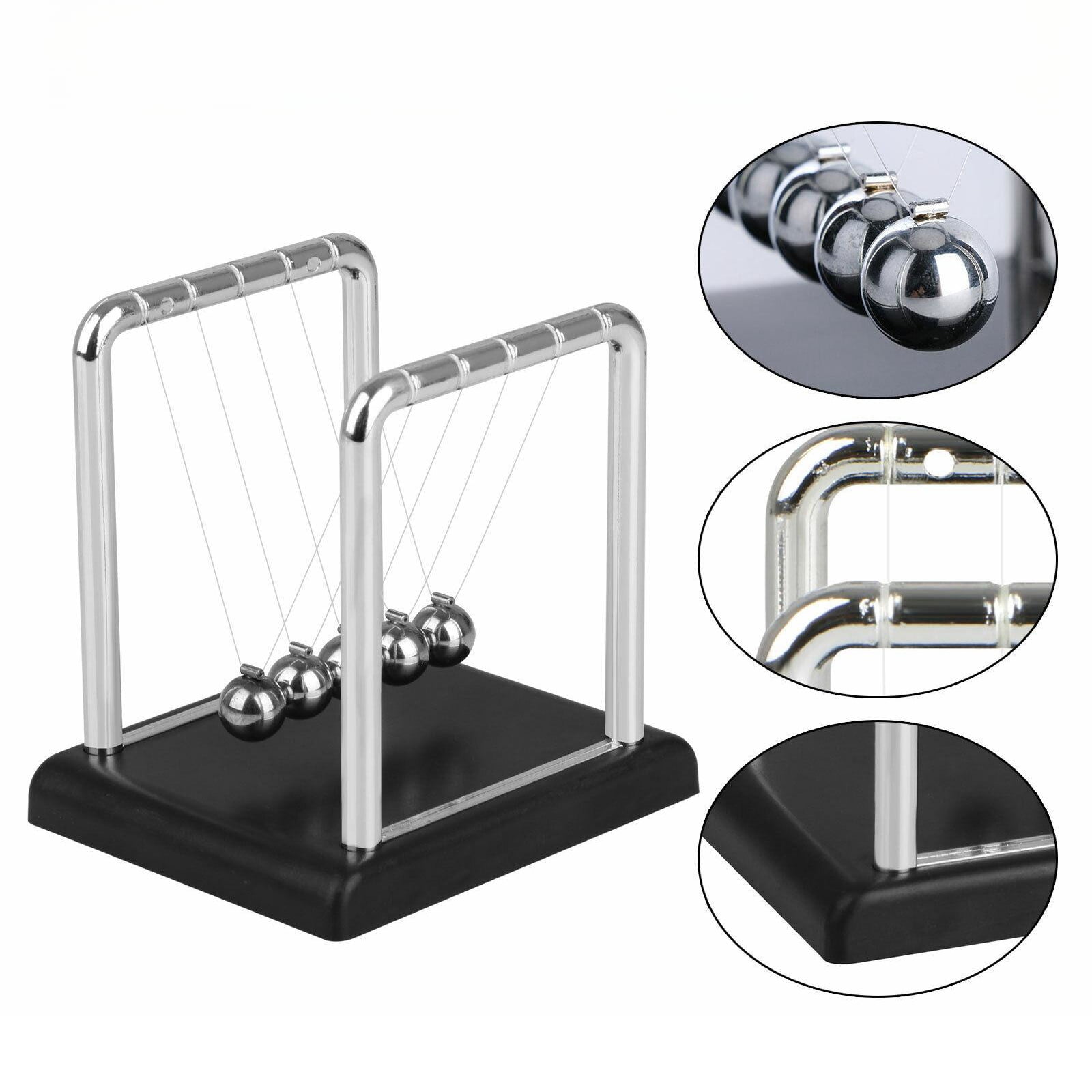 Desk Metal Balance Ball Perpetual Motion, Black Wooden Base for ...