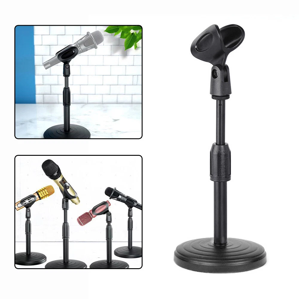 Desk Mic Stand Desktop Microphone Lifting Stand Mini Round Base with ...