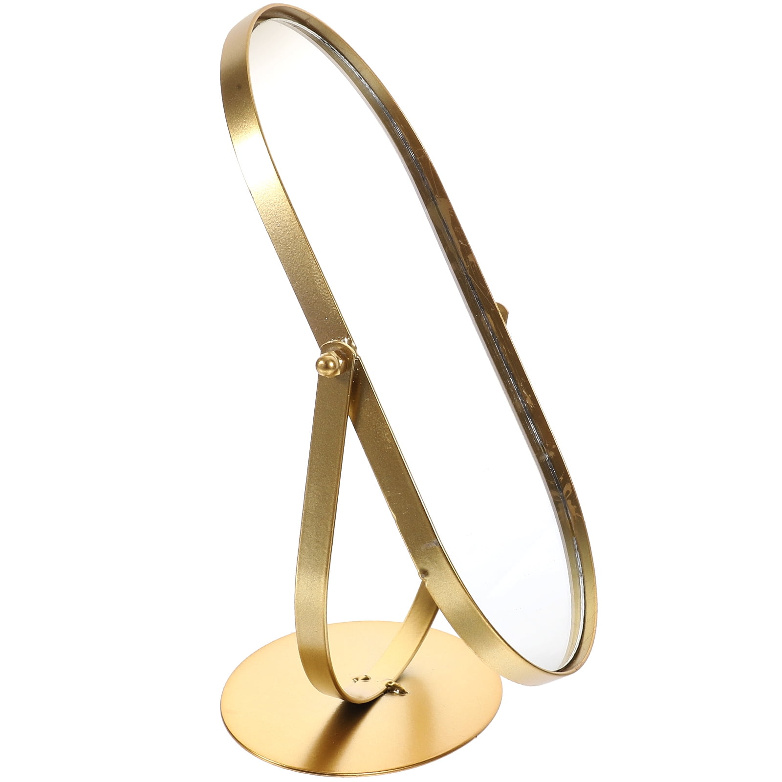 UEETEK Golden Metal Small Desk Mirror for Makeup with Ergonomic Stand ...