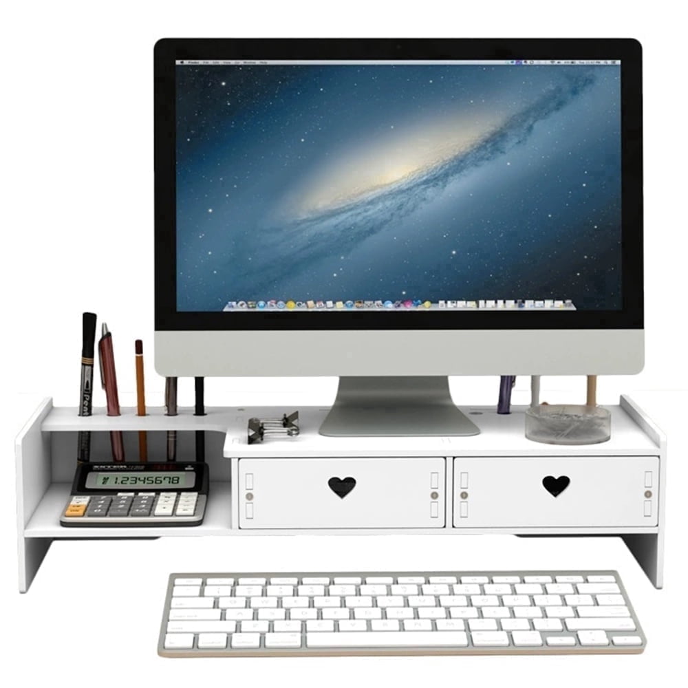 Youersen Desk Monitor Stand Riser with Organizer Tray, Desktop Shelf ...