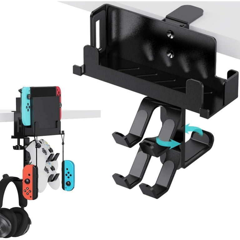 Desk Mount for Switch 360 Rotating Holder for Nintendo Switch OLED with Adjustable Headset Hanger Controller Stand Clamp On Desk Organizer Switch Brackets Kit Walmart