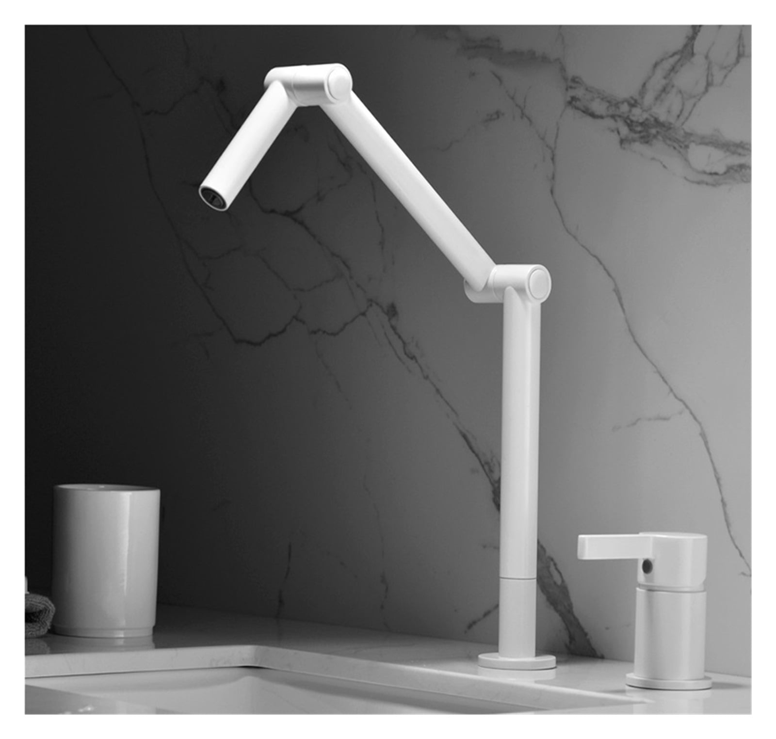 Desk Mounted 360 Rotate Foldable Basin Faucet Mixer Hot And Cold Sink ...