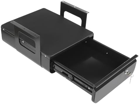 Under Desk Mounted Pull-Out Drawer 13 inch Lockable Sliding Storage ...