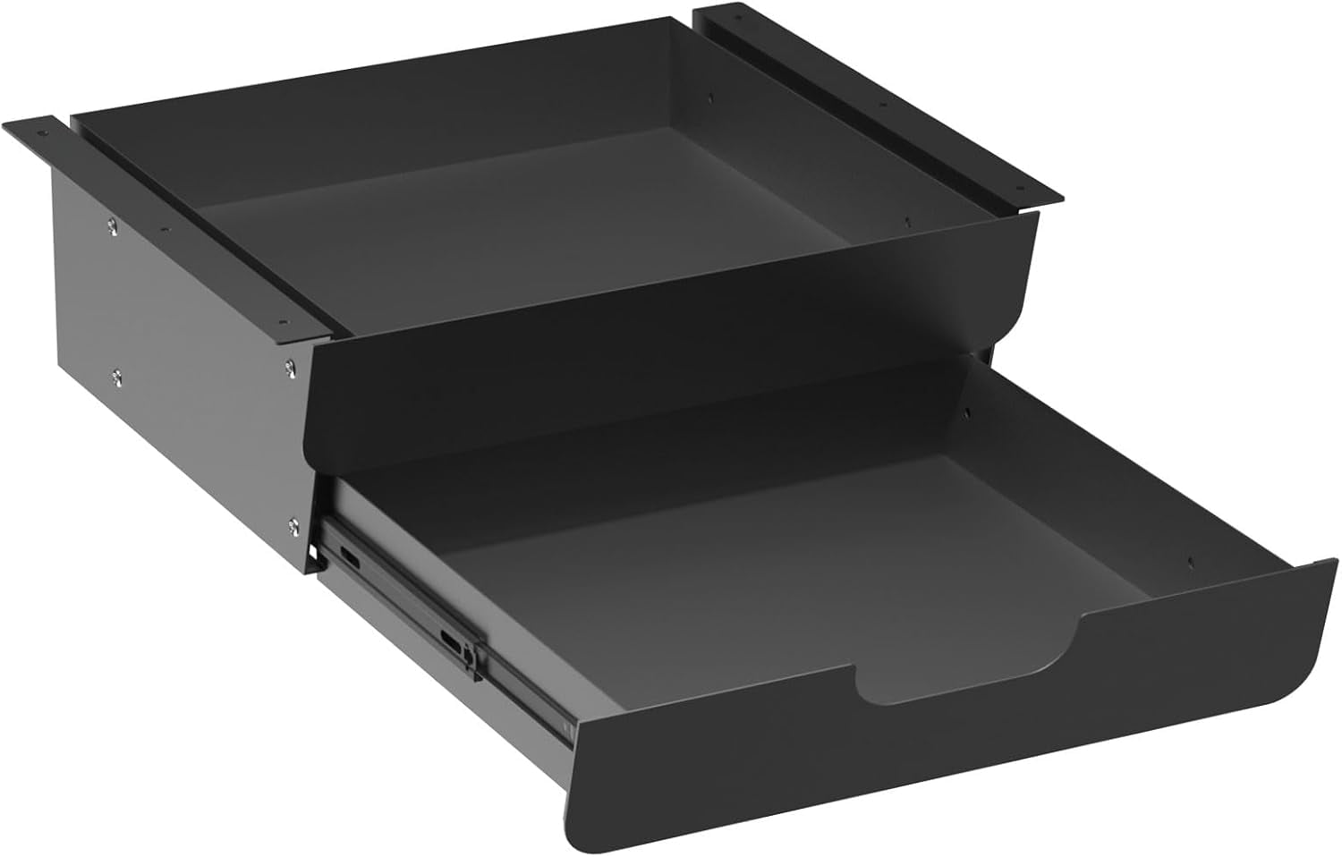 Under Desk Mounted Sliding Double Layer Drawer with Tilt Panel to Pull ...