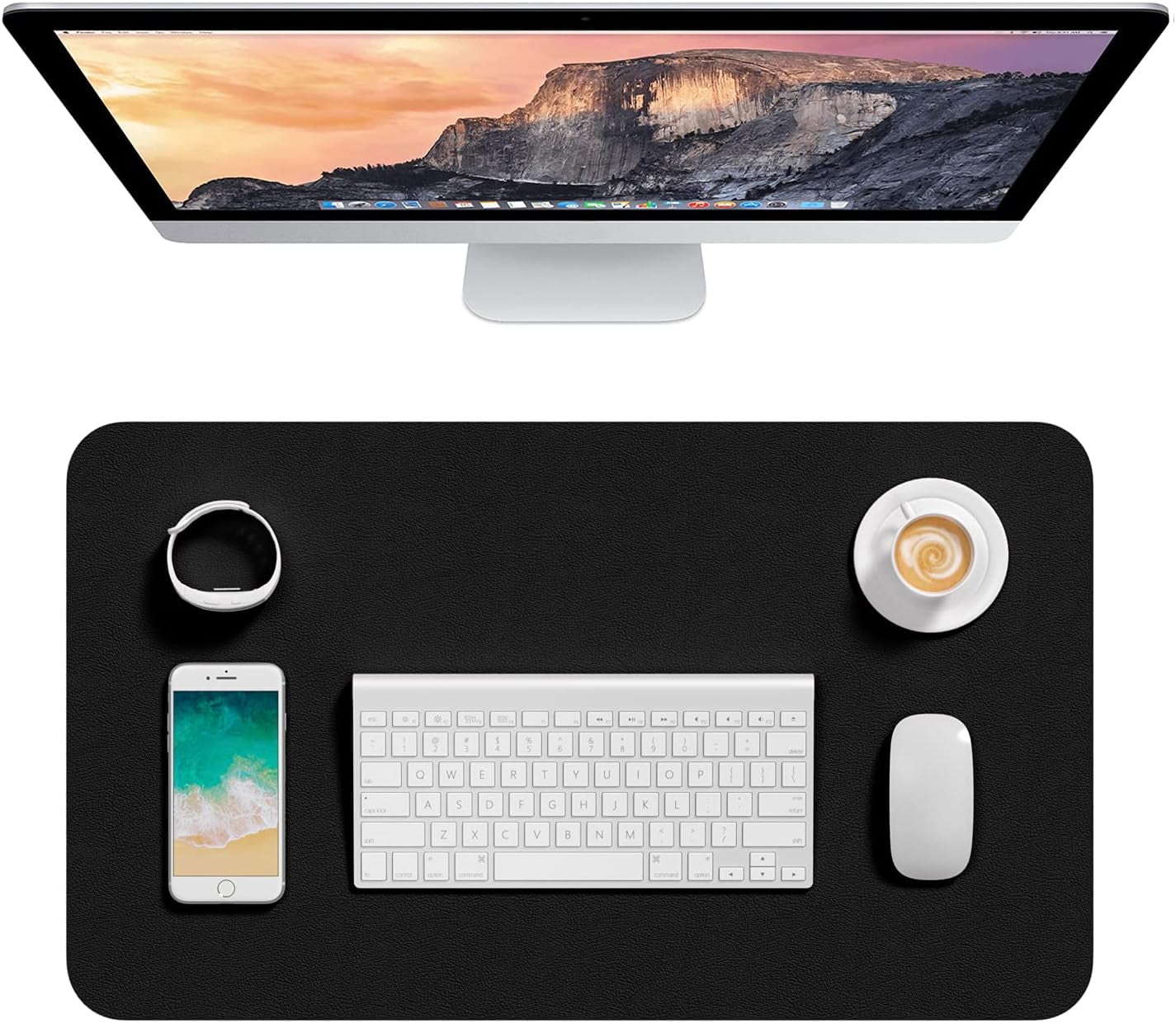Desk Mouse Pad, 23.6" x 11.8" PU Leather Desk Mat, Extended Mouse Pad ...