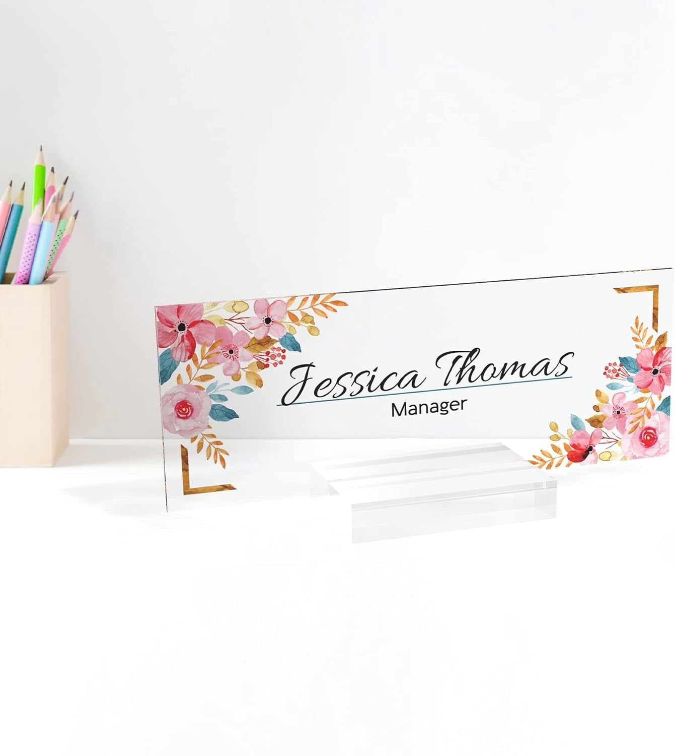 Acrylic Name Plate Necklace Clear Acrylic Desk Name Plate - 2.5x10 ...