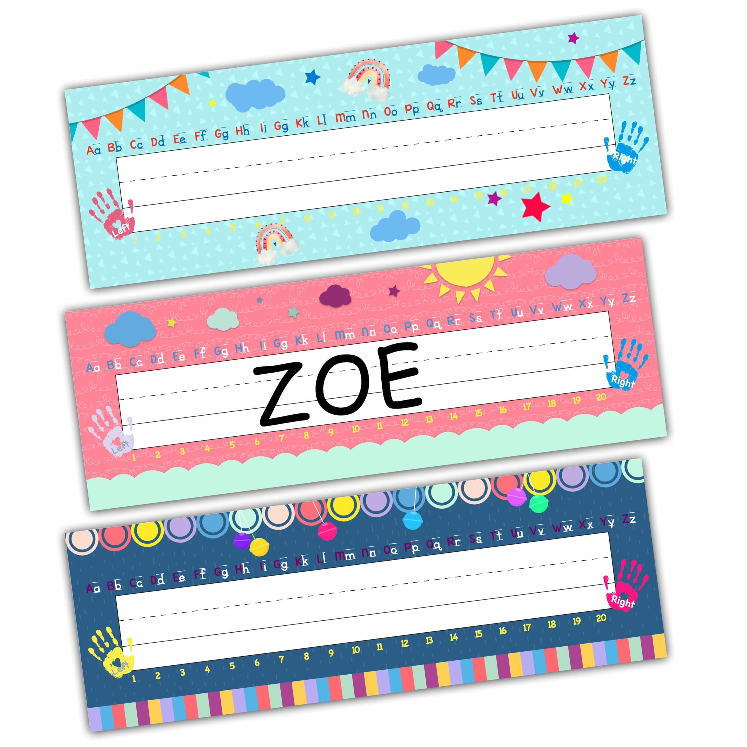 Desk Name Tag Classroom, Day Boho Rainbow Name Plate for Desk Labels ...
