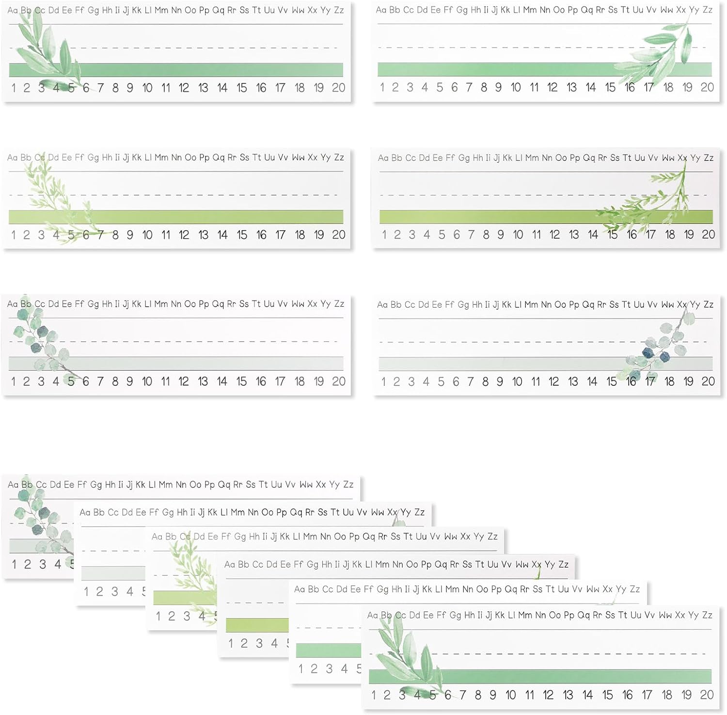 Desk Name Tags, 60pcs Greenery Student Name Plates Classroom Name Tags ...