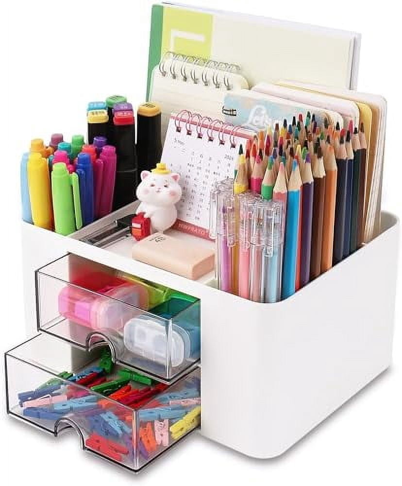 Desk Organiser with 2 Drawers 19CM x 14CM Multi-Functional Desk Tidy ...