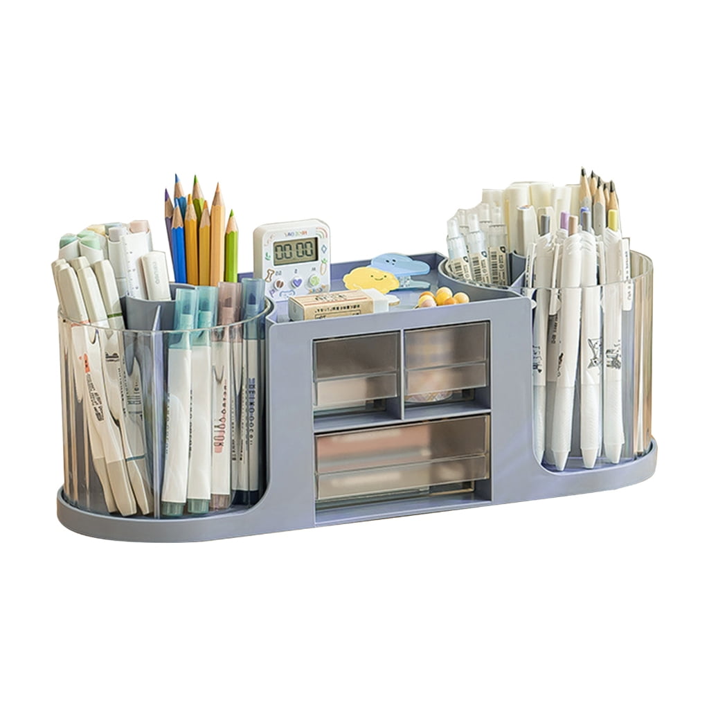 Desk Organisers Tidy Makeup Brush Organisers with Drawers, Rotating Pen ...