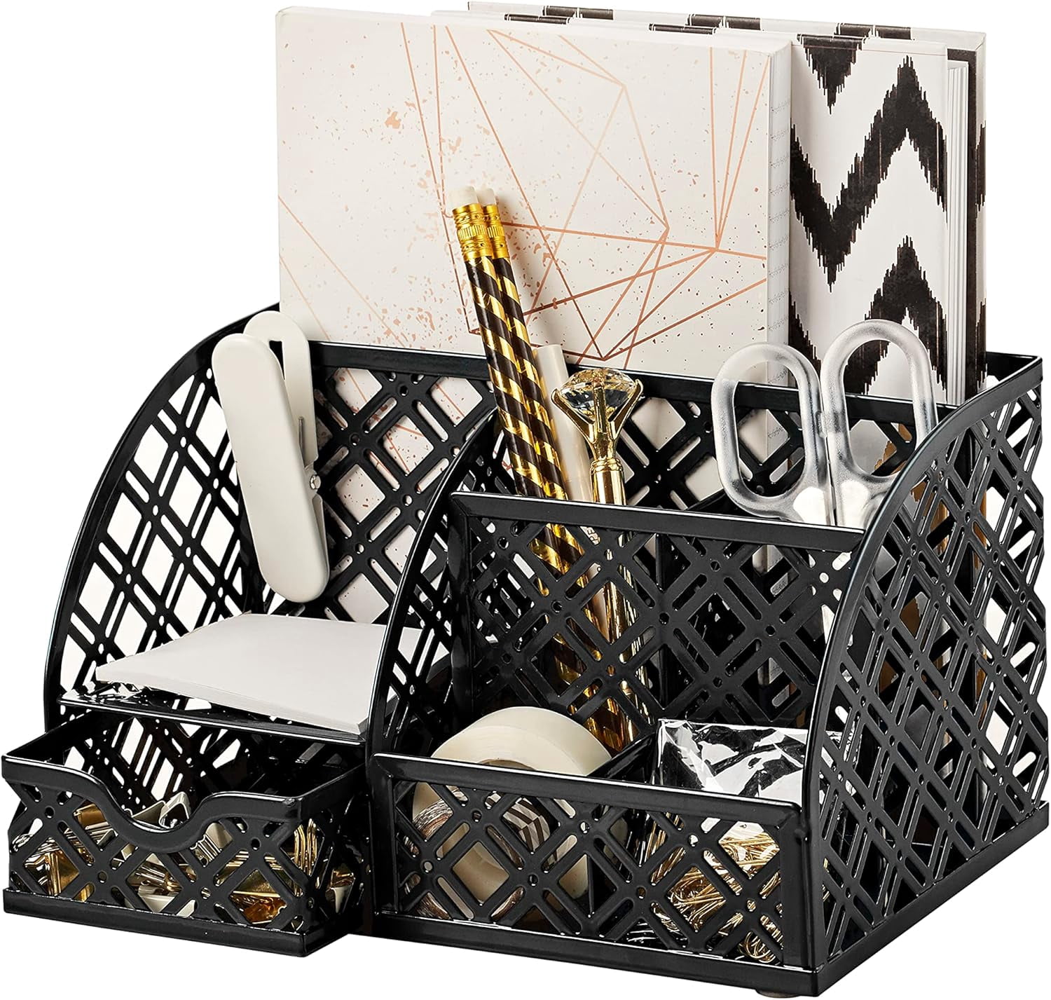 Desk Organizer Black Office Desk Accessories Supplies Office Storage ...