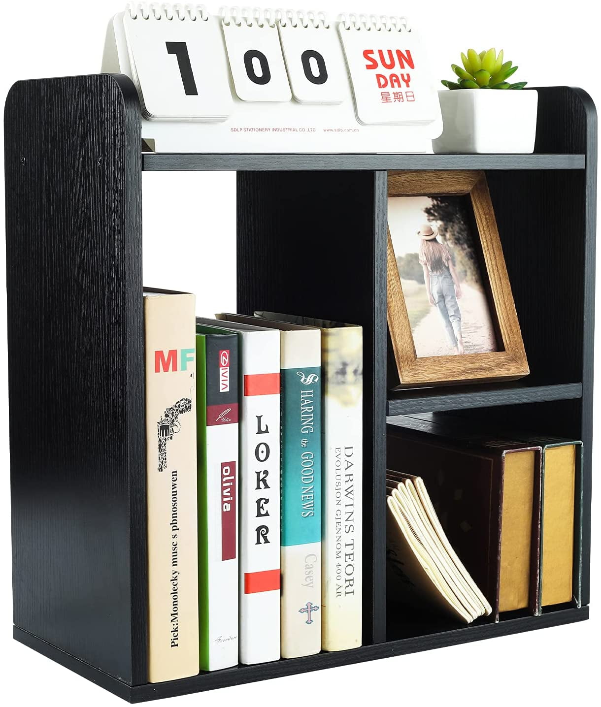 Desk Organizer Desktop Shelf Adjustable Countertop Bookshelf Small ...