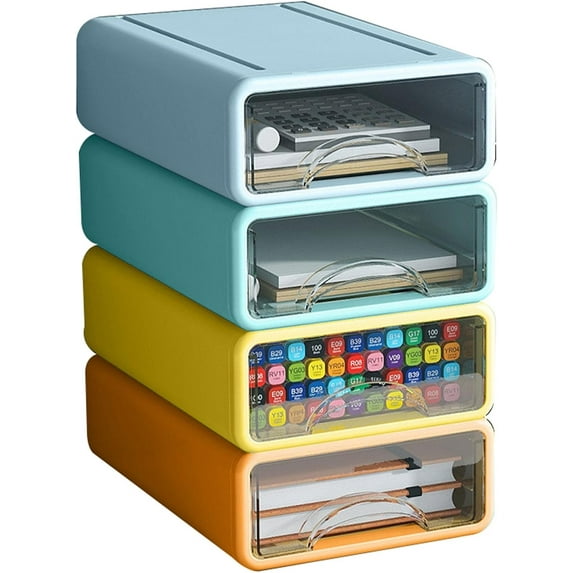 Desk Organizer with Drawers, Stackable Storage Drawers with ...