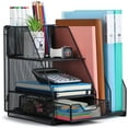 Desk Organizer, File Organizer for with 2-Tier Paper Letter Tray ...