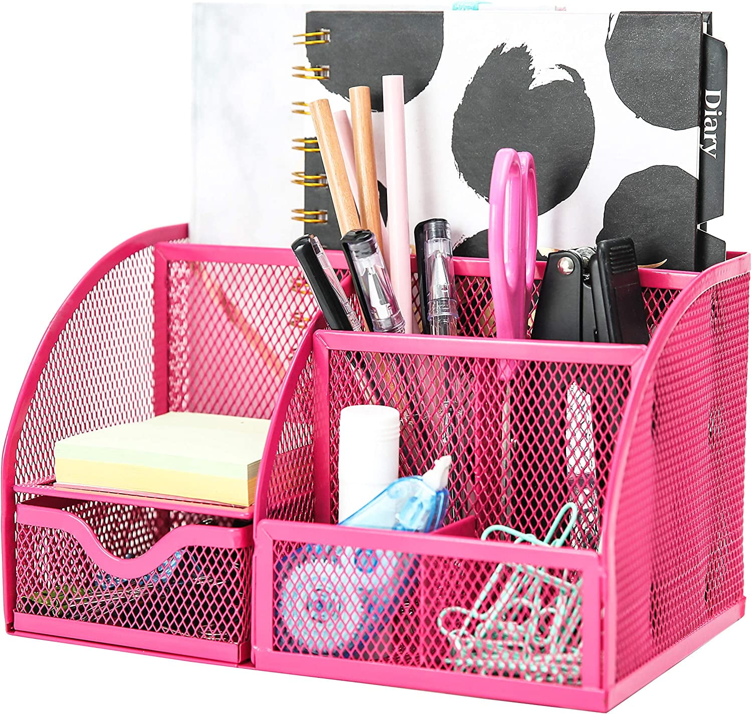 Desk Organizer Pink Office Desk Accessories Supplies Office Storage ...