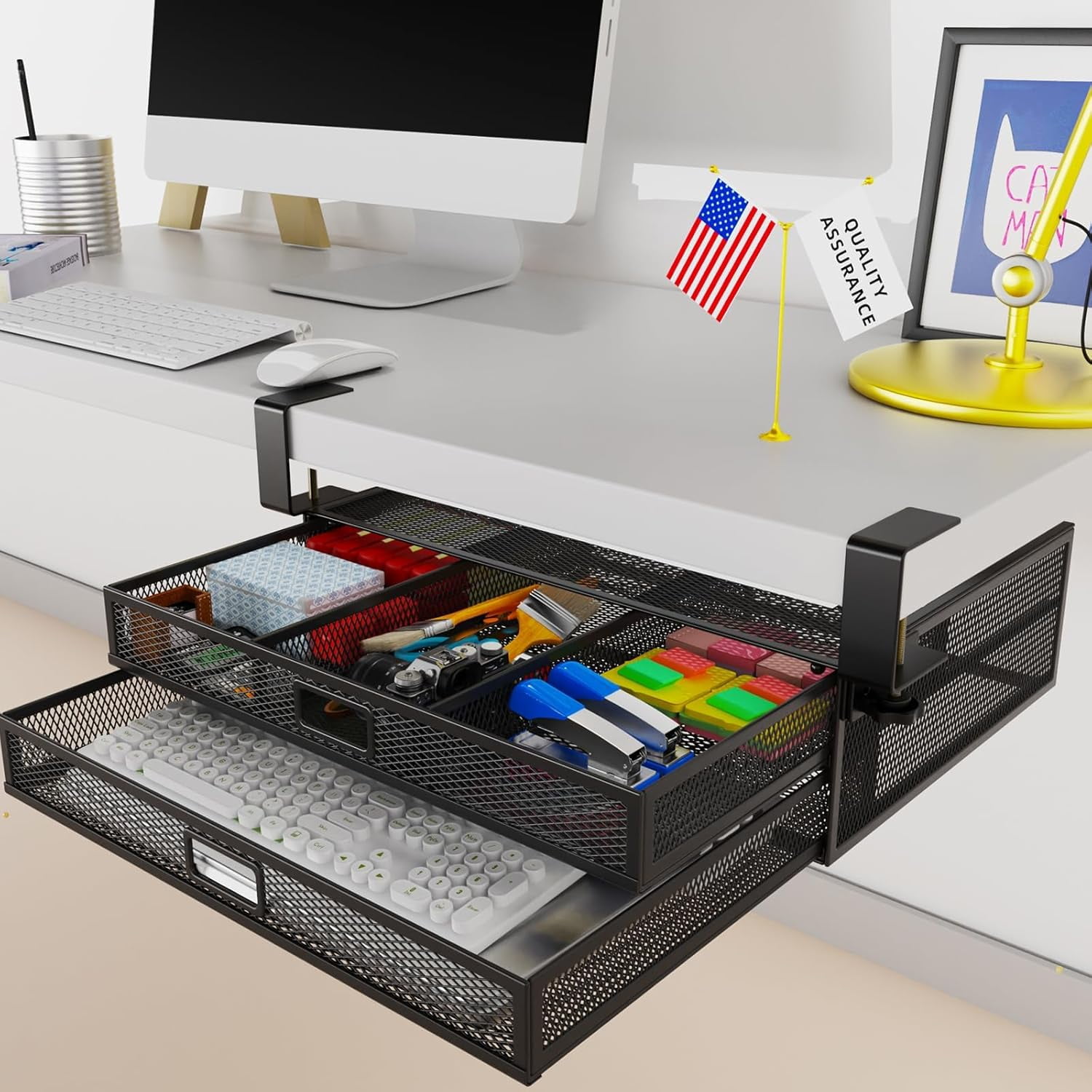 Desk Organizer Under Storage Drawer Organizers And Accessories Office ...