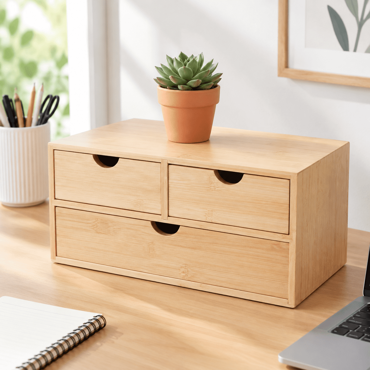 Desk Organizer With 3 Drawers Countertop Makeup Stordrawer 3 Tabletop ...