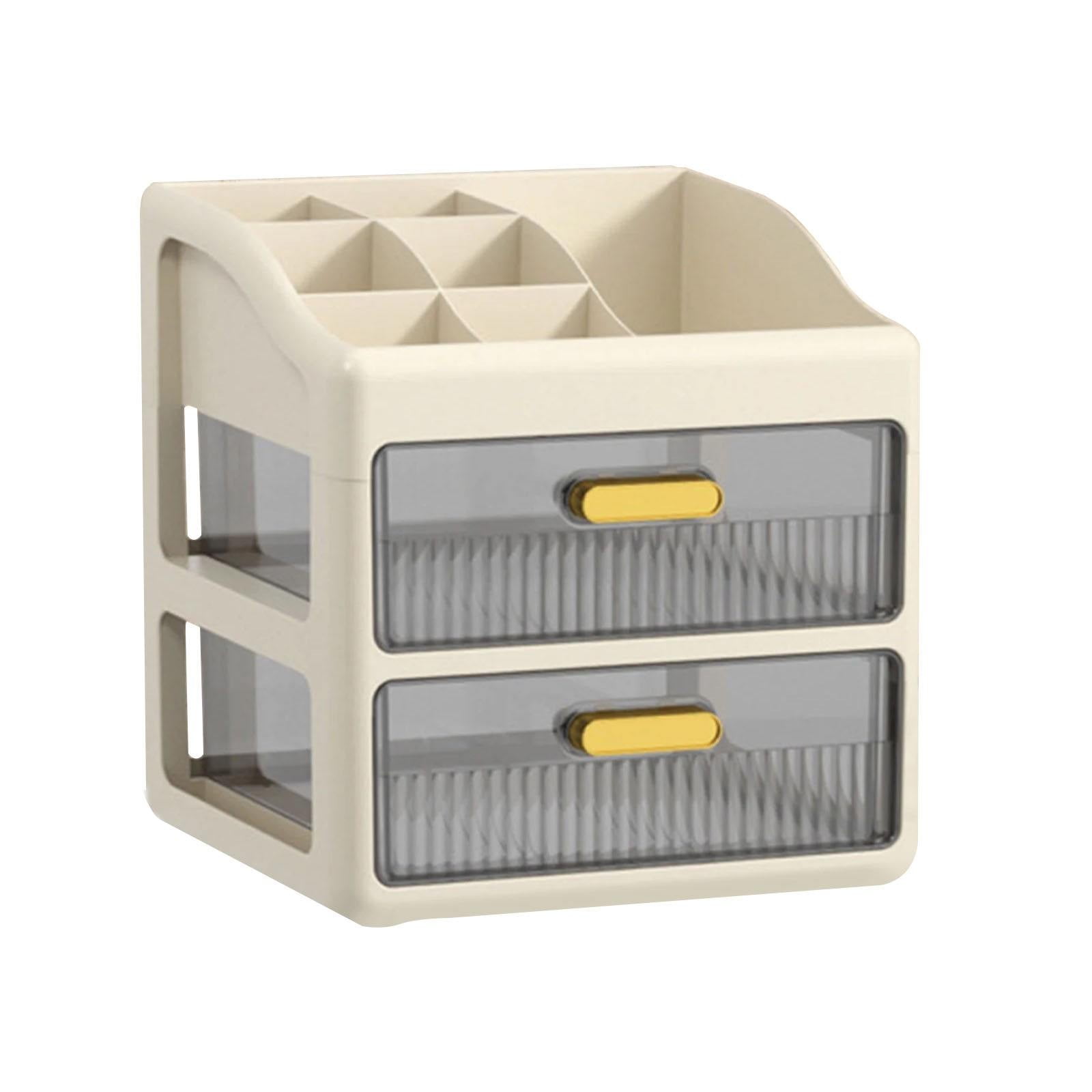 Desk Organizer With Drawers 2/3 Drawer Desktop Plastic Storage Clear ...