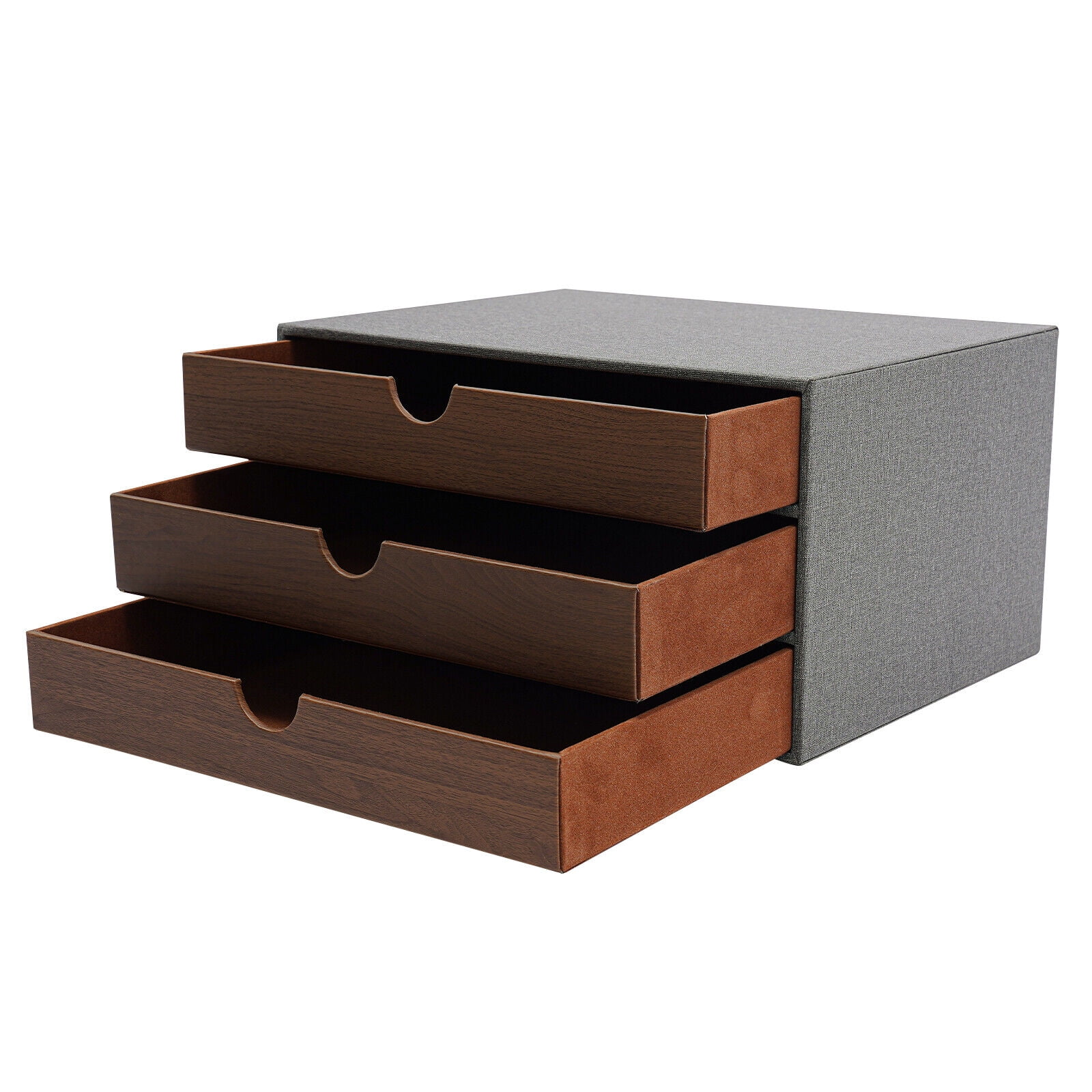 Desk Organizer with Drawers, Bamboo Monitor Stand Riser with Storage ...