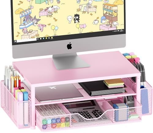 Desk Organizers and Accessories, 2-Tier Computer Monitor Stand Riser ...