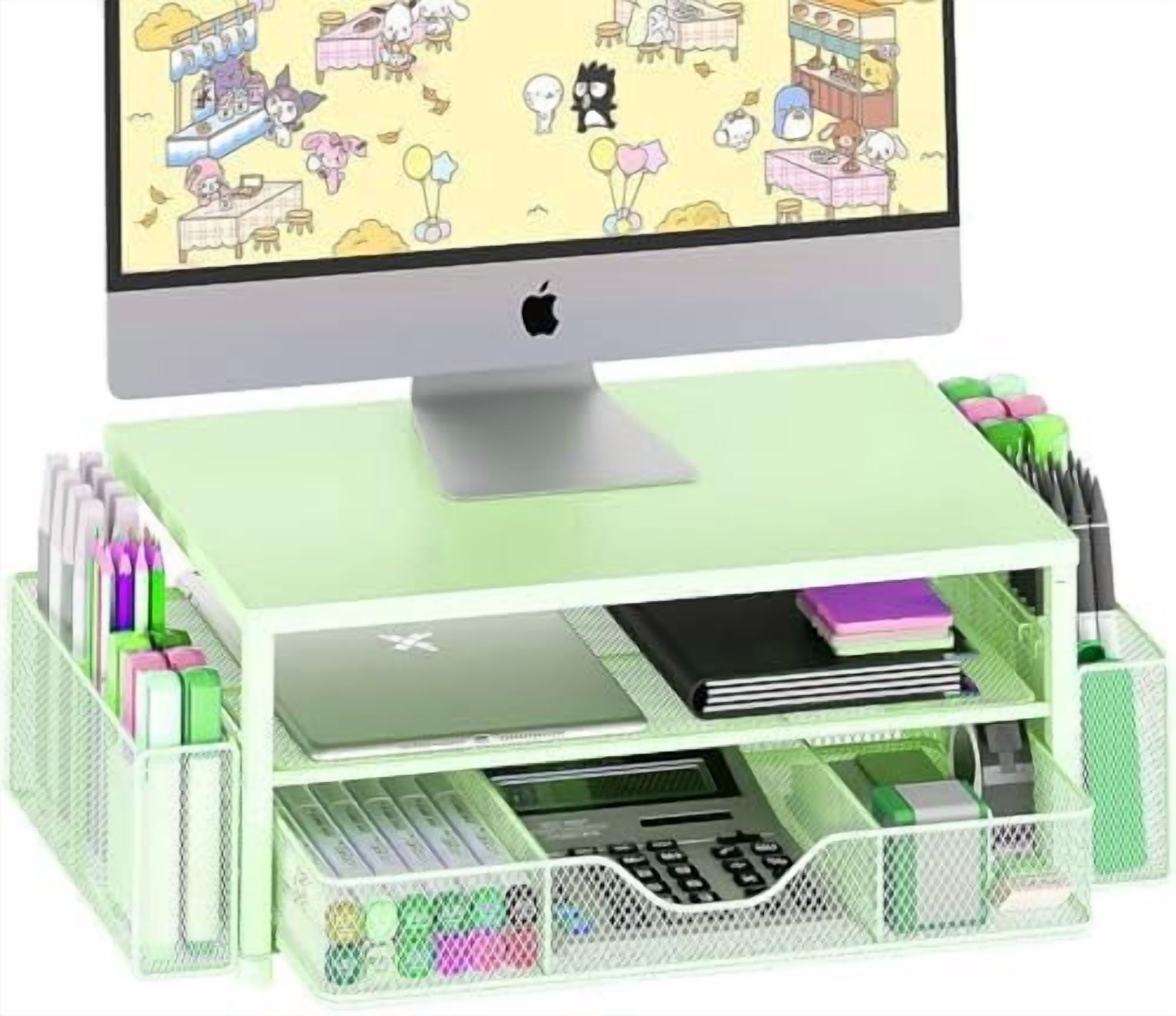 Desk Organizers and Accessories, 2-Tier Computer Monitor Stand Riser ...