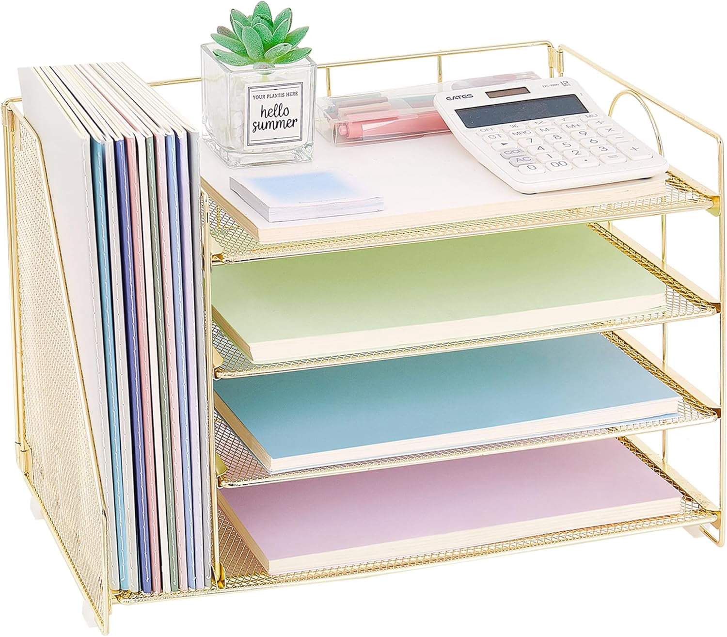 Desk Organizers and Accessories, 4 Tier Paper Letter Tray File ...
