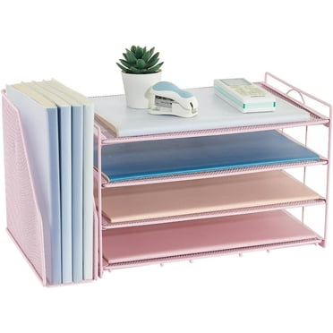 Marbrasse Desk Organizer and Accessories，4-Tier Paper Letter Tray ...