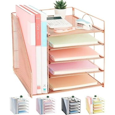 Livhil Desktop Organizer 4-Tier Desk Organizers Sets and Storage, File ...