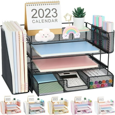 Behome Desk Organizer with File Holder, 5-Tier Desktop File Organizer ...