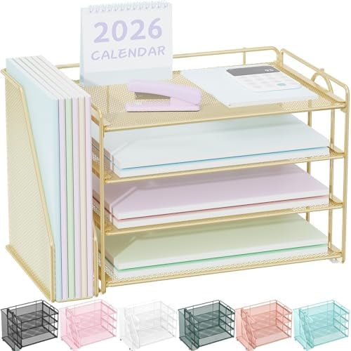 Desk Organizers and Accessories, Paper Organizer for Desk with File ...