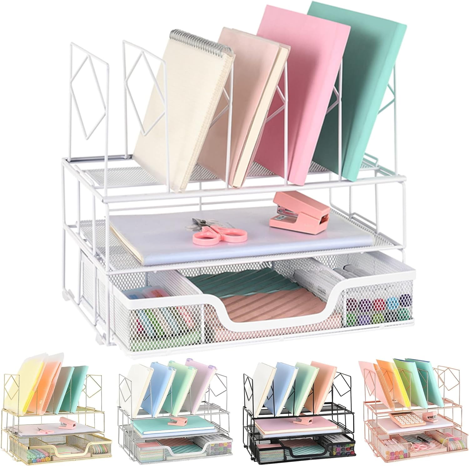 Desk Organizers - File Organizer for Office Supplies, Accessories with ...