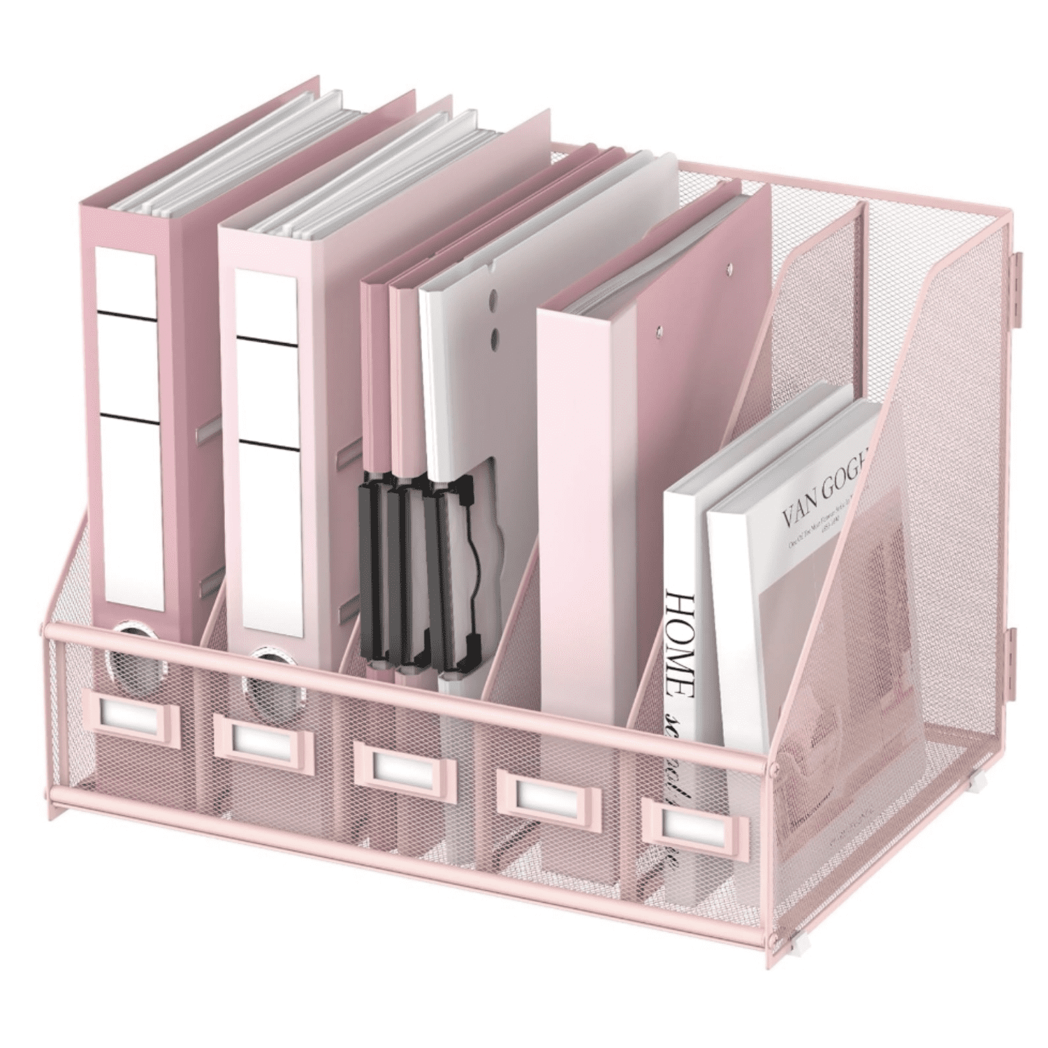 Magazine Binder Folder Holder with 5 Vertical Compartments File ...