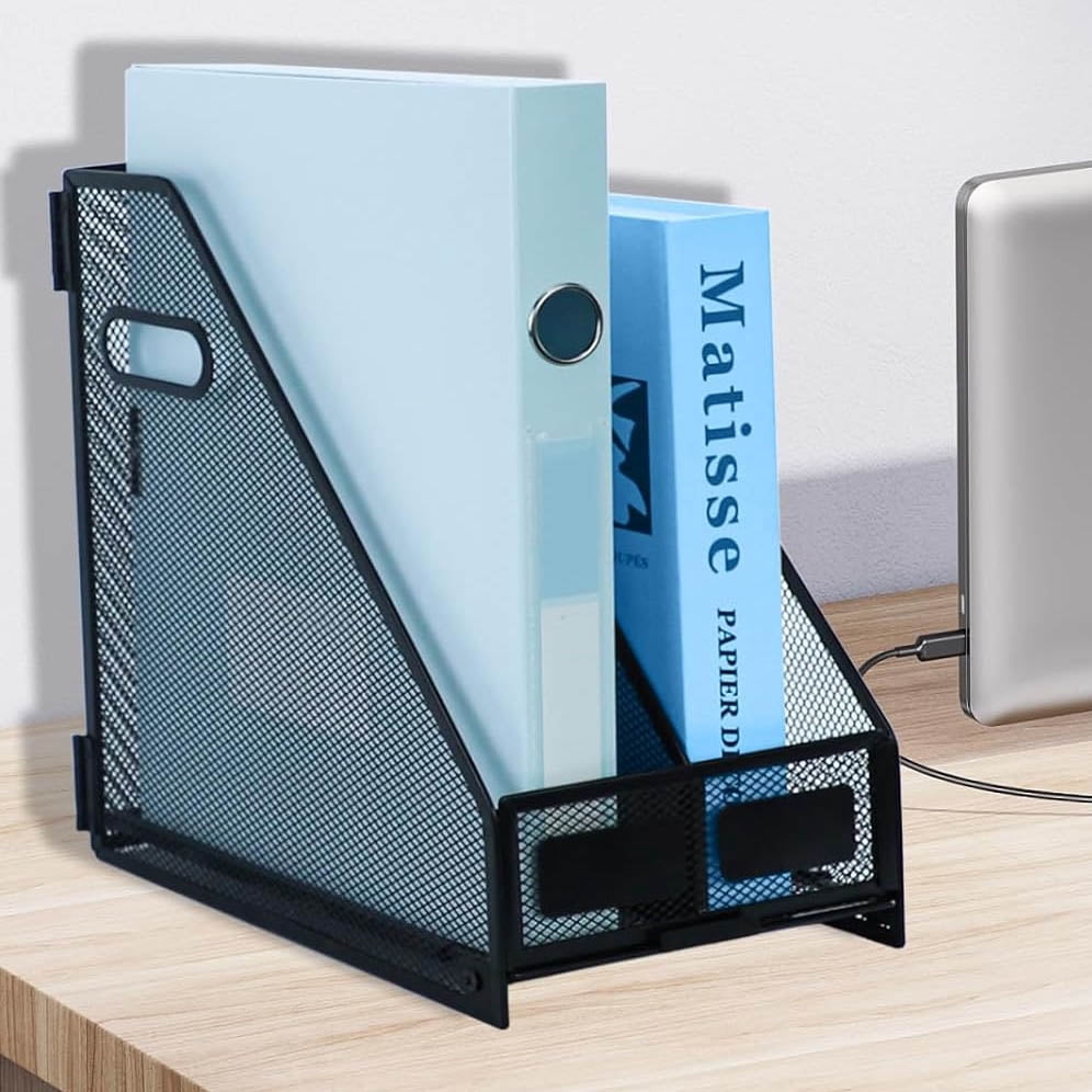 Desk Organizers Metal Magazine File Holder Racks Desktop Folder Storage ...