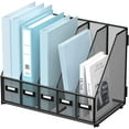 Desk Organizers Metal Magazine File Holder with 5 Vertical Compartments ...