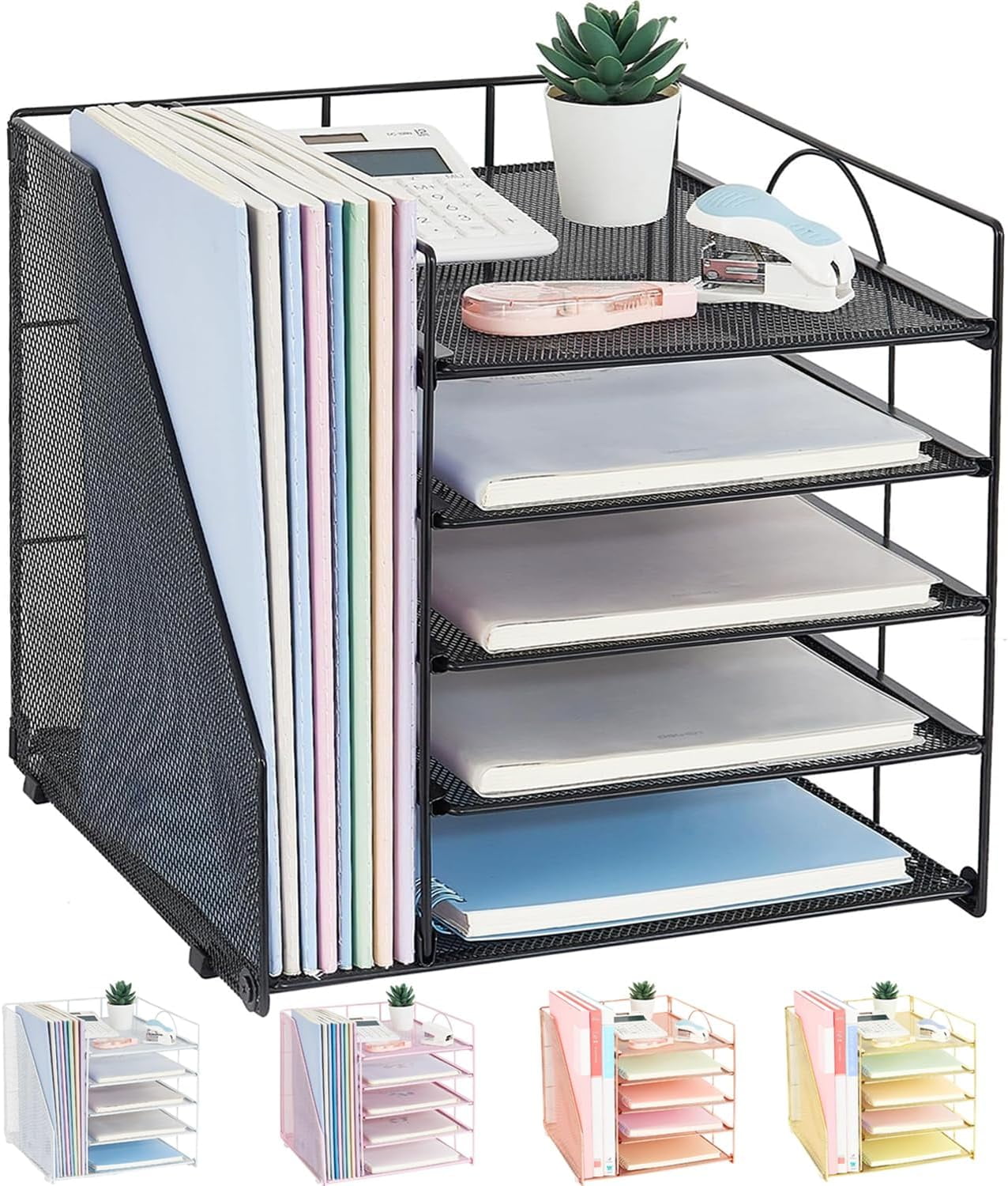 Desk Organizers and Accessories, 5-Tier Paper Letter Tray Organizer ...