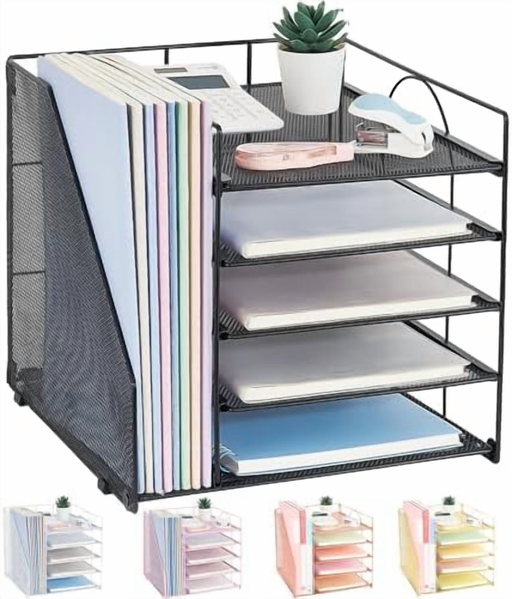 Desk Organizers and Accessories, 5-Tier Paper Letter Tray Organizer ...