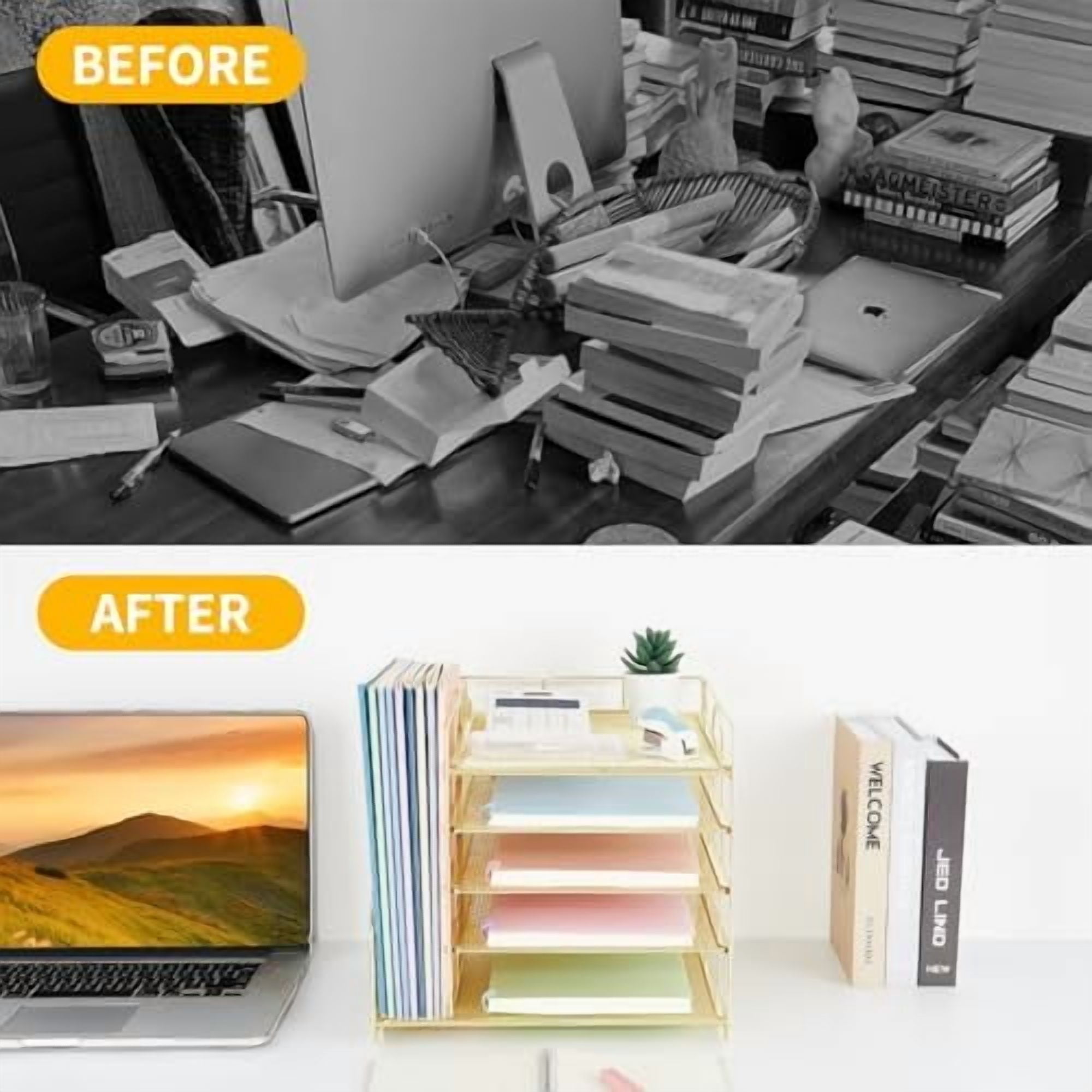 Desk Organizers and Accessories, 5-Tier Paper Letter Tray Organizer ...