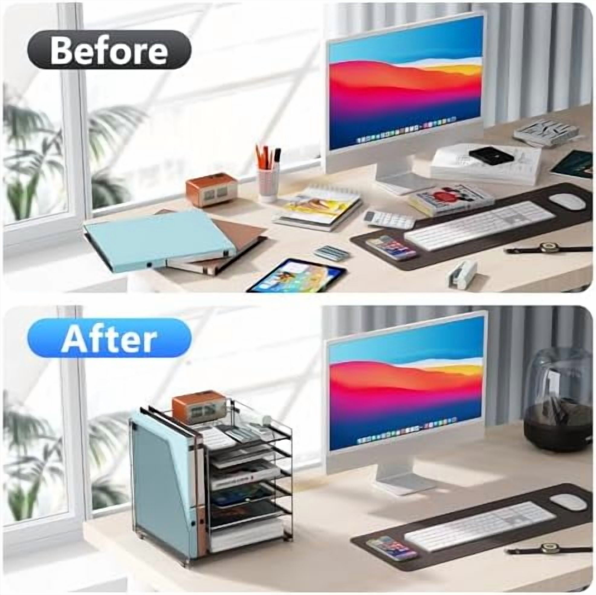 Desk Organizers and Accessories, 6-Tier Paper Organizer with File ...