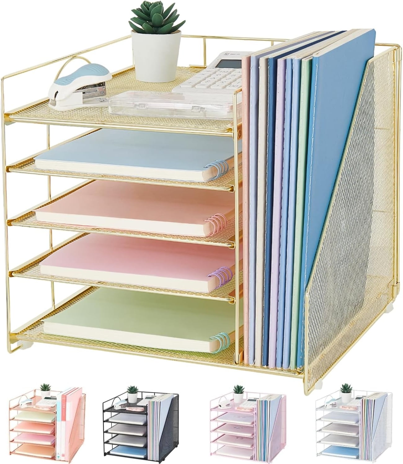 Desk Organizers and Accessories, Paper Letter Tray Organizer with File ...