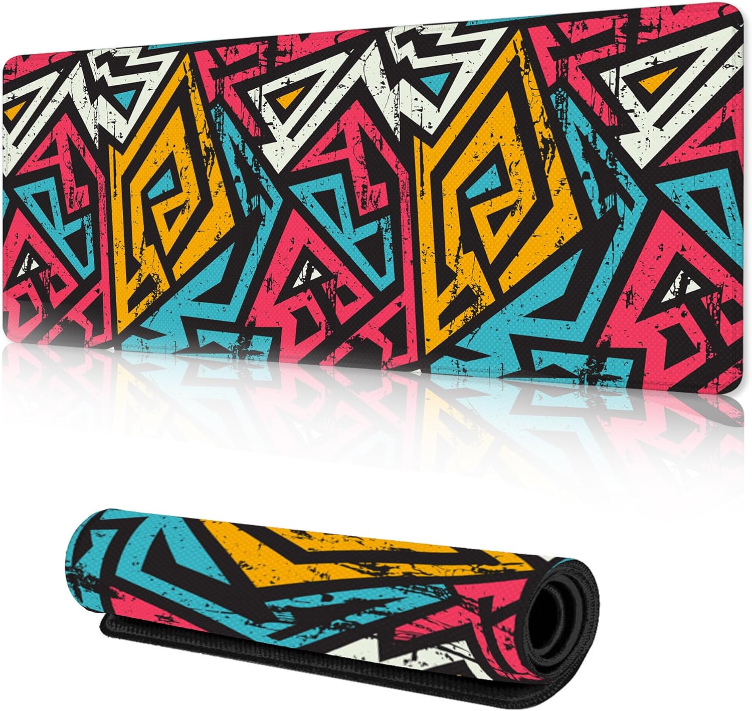 Desk Pad,African Geometric Gaming Mouse Pad,Computer Desk Mat Keyboard ...